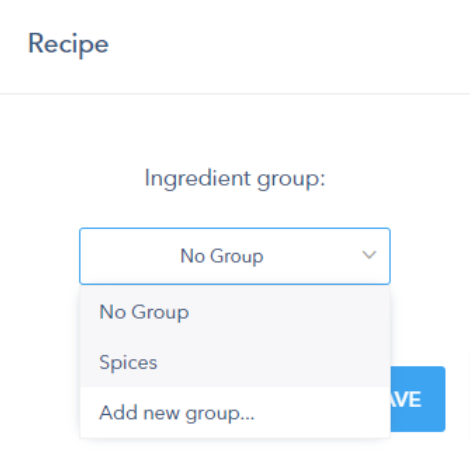 Support - Recipe Settings
